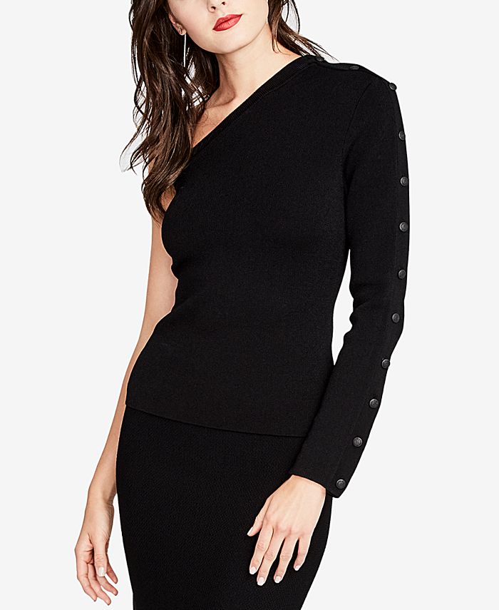 RACHEL Rachel Roy One-Shoulder Button-Sleeve Sweater, Created for Macy ...