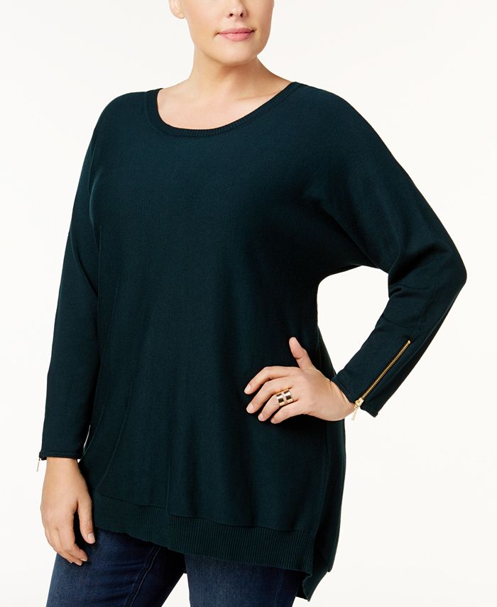 Love Scarlett Plus Size Zipper-Back Tunic Sweater - Macy's