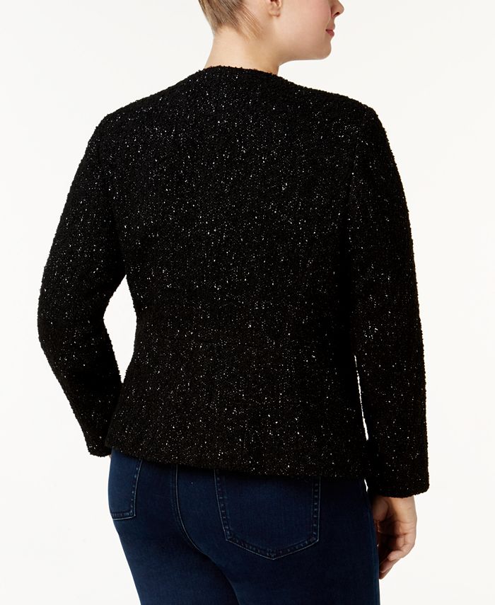 Michael Kors Plus Size Metallic Chain-Trim Jacket - Macy's