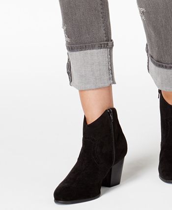 Black Daisy Juniors' Kate Distressed Straight-Leg Jeans - Macy's