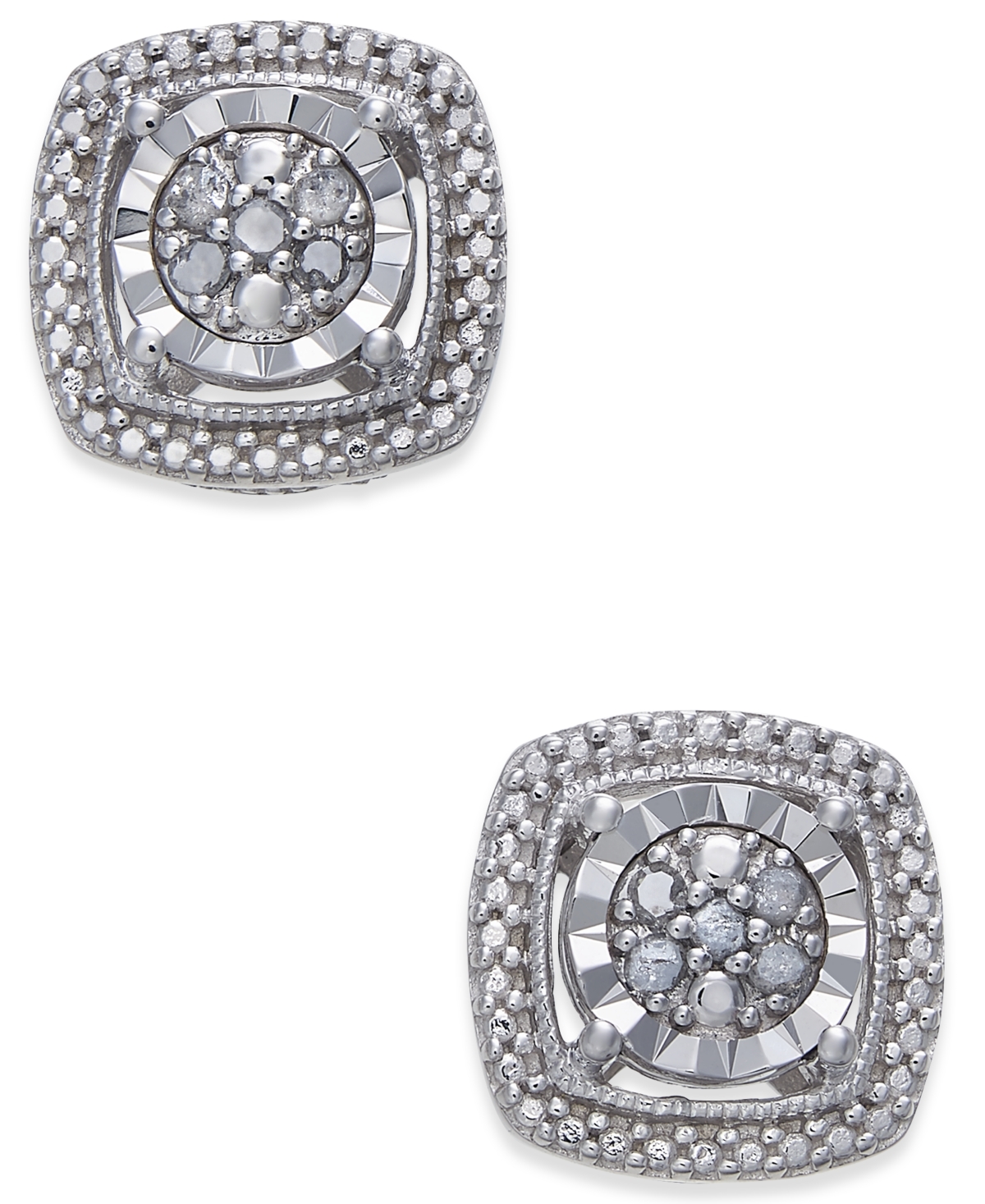 Click here for Diamond Cluster Miracle Plate Stud Earrings (1/10... prices