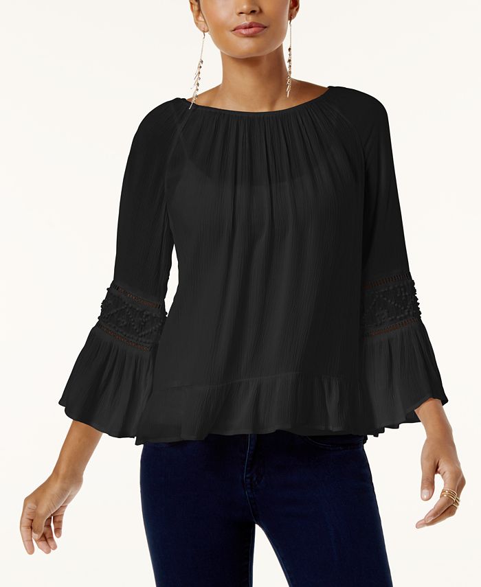 Inc International Concepts I N C Bell Sleeve Peasant Top Created For