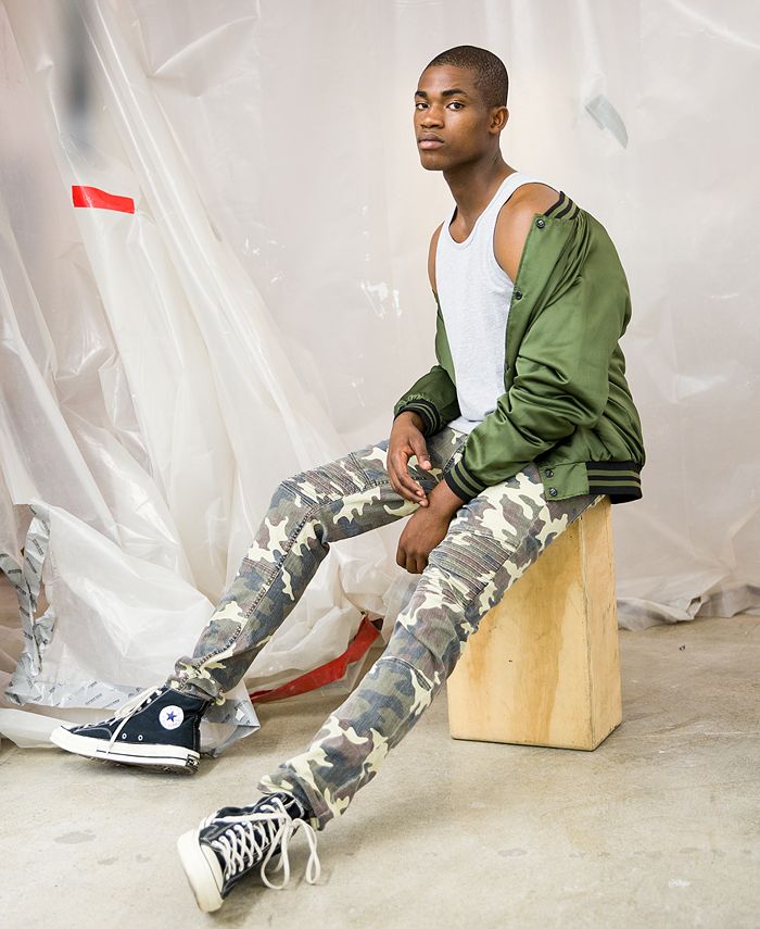 Jaywalker Men's Moto Camo Skinny Jeans - Macy's