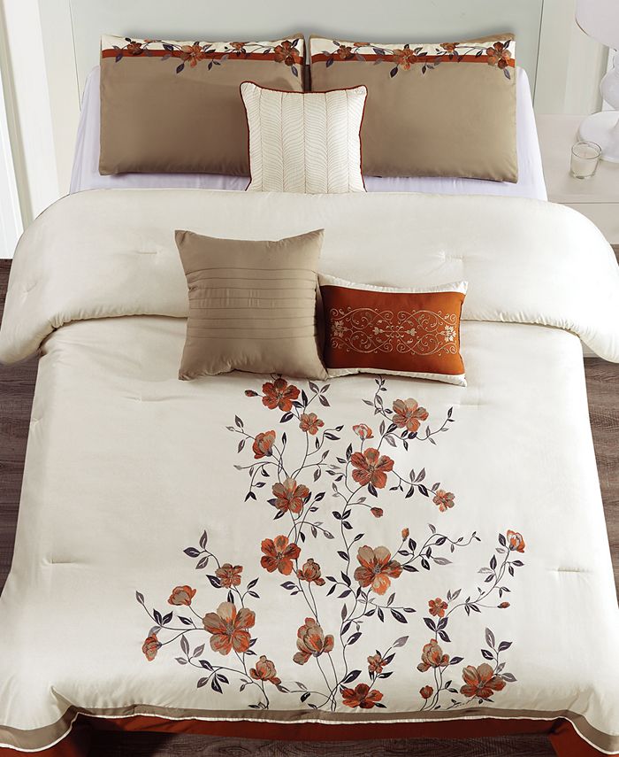 Hallmart Collectibles Judith Spice 7-Pc. Embroidered California King ...