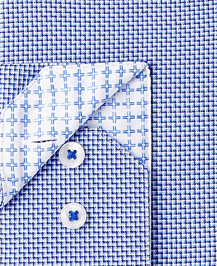 Ryan Seacrest Distinction Men's Slim-Fit Stretch Non-Iron Navy Diagonal ...