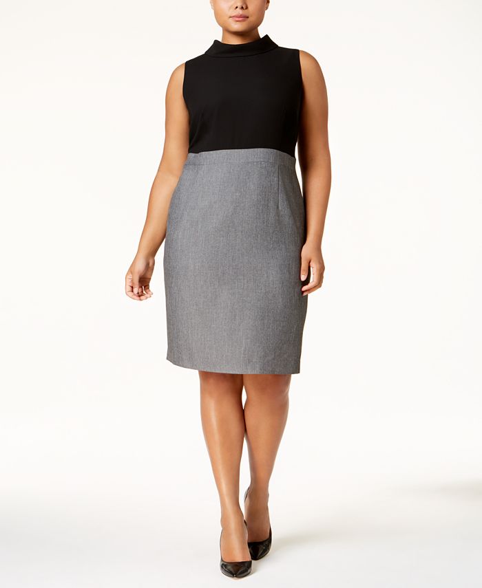 Nine West Plus Size Colorblocked Sheath Dress - Macy's
