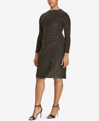 Lauren Ralph Lauren Plus Size Metallic Knit Dress - Macy's