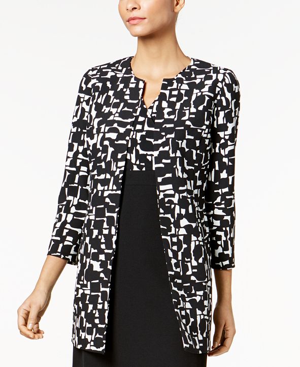 Kasper Printed Topper Jacket, Regular and Petite & Reviews - Wear to ...