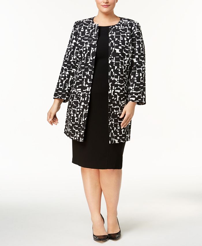 Kasper Plus Size Printed Topper Jacket - Macy's