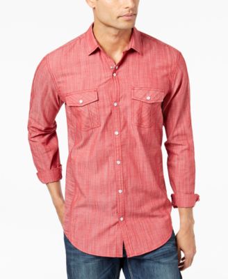 I.N.C. Men's Textured Chambray Shirt, Created for Macy's - Macy's