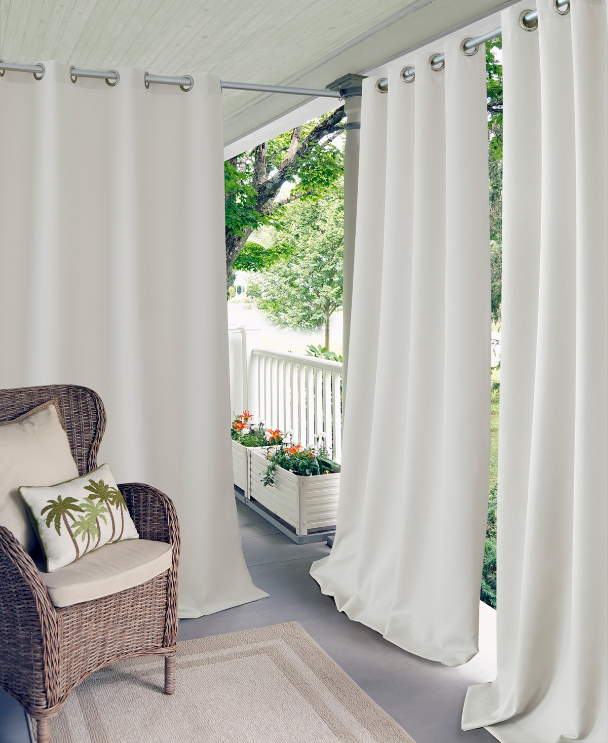 Elrene Home Fashions Connor Solid Indoor/Outdoor Window Curtain - White