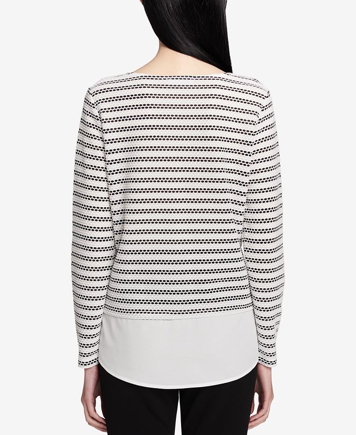 Calvin Klein Printed Layered-Look Top - Macy's