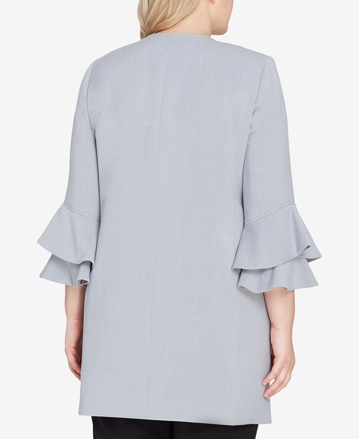 Tahari ASL Plus Size Ruffled-Sleeve Topper Jacket - Macy's