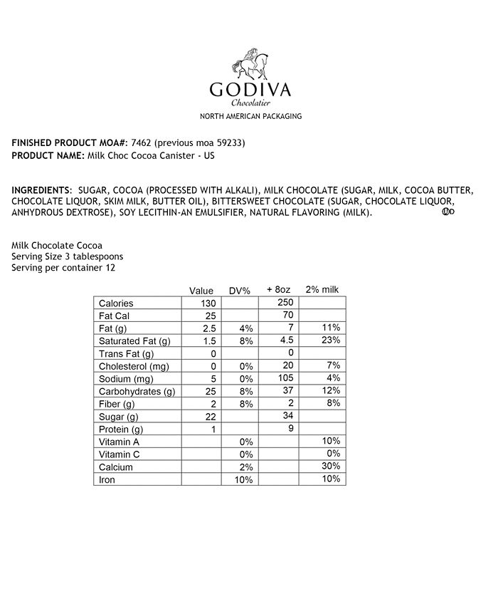 Godiva Dark Chocolate Cocoa Canister - Macy's