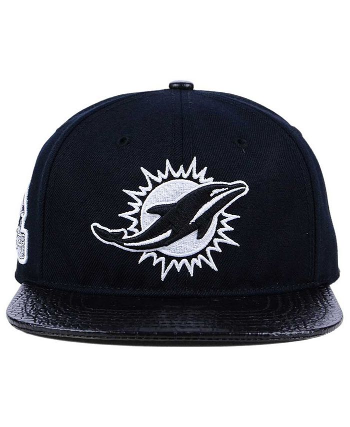 Pro Standard Miami Dolphins Black and White Strapback Cap - Macy's