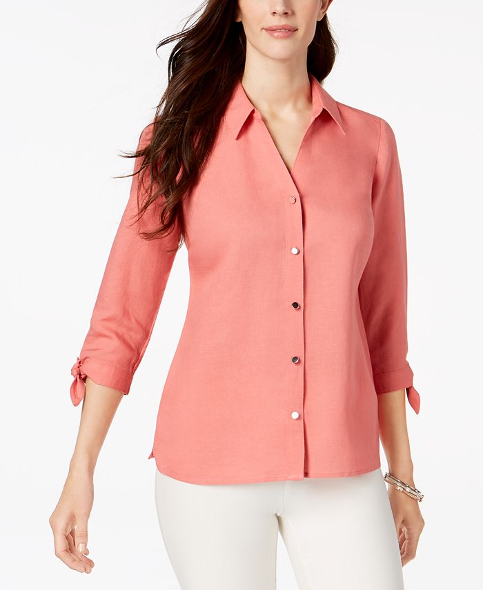JM Collection Tie-Sleeve Blouse, Created for Macy's & Reviews - Tops ...
