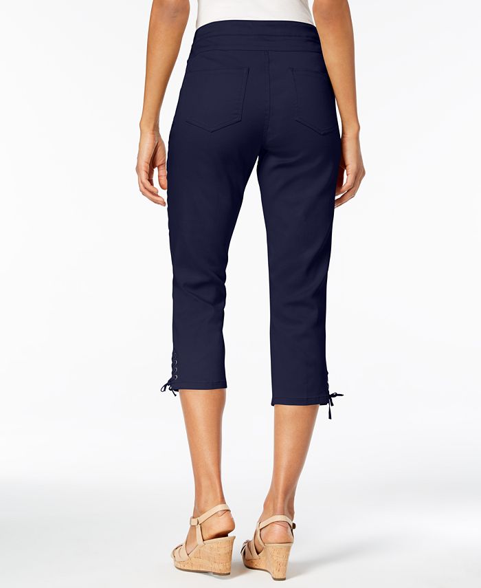 Style & Co Petite Lace-Up Capri Pants, Created for Macy's - Macy's