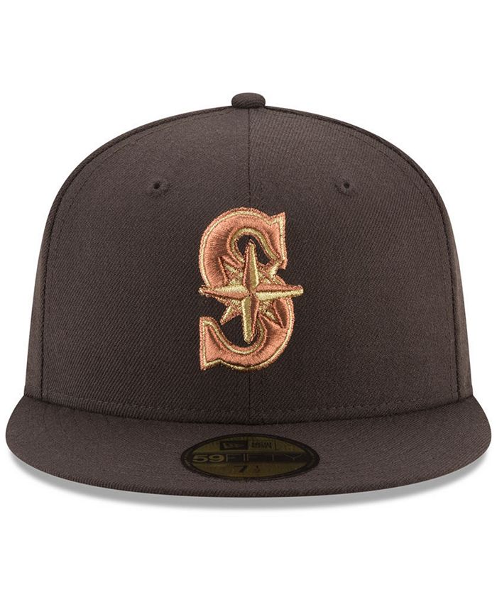 New Era Seattle Mariners Brown on Metallic 59FIFTY Fitted Cap - Macy's