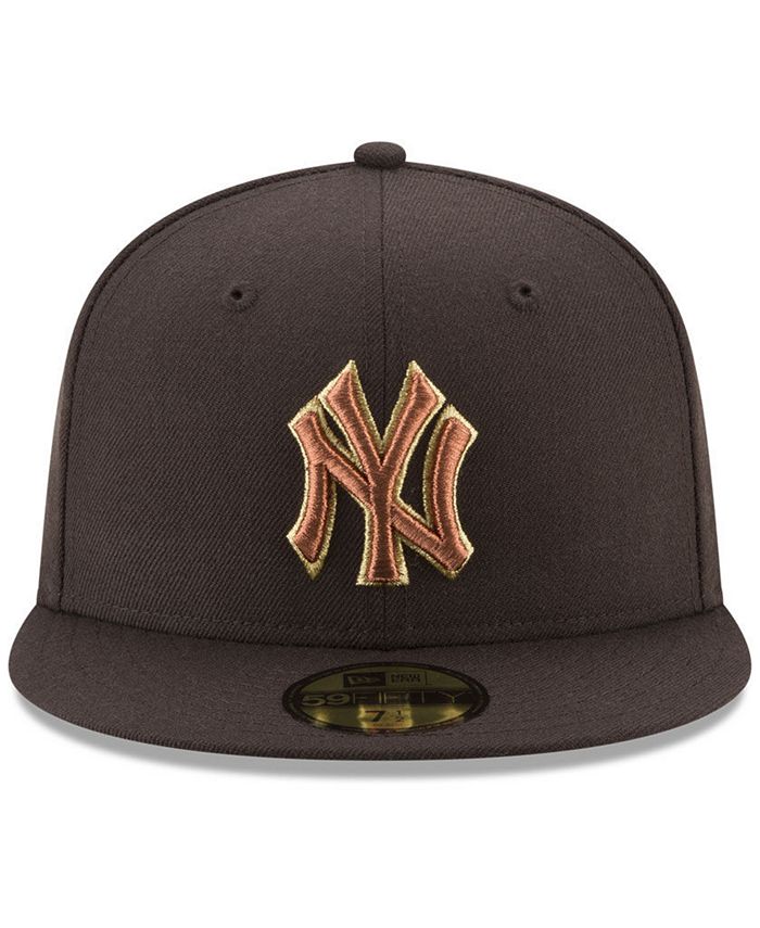New Era New York Yankees Brown on Metallic 59FIFTY Fitted Cap - Macy's
