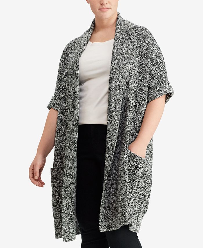 Lauren Ralph Lauren Plus Size Open-Front Cotton Cardigan - Macy's