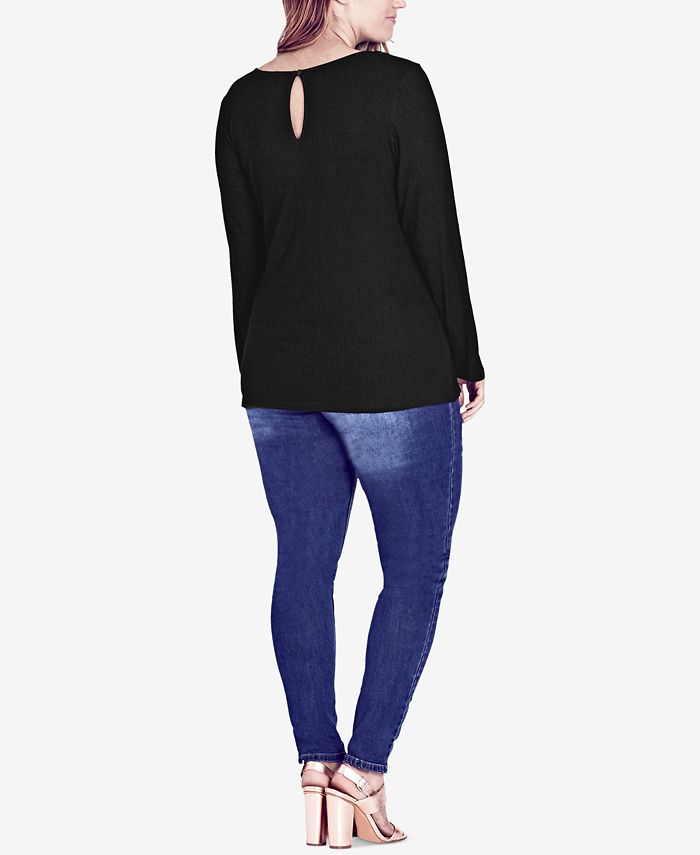 City Chic Trendy Plus Size Keyhole Top - Macy's