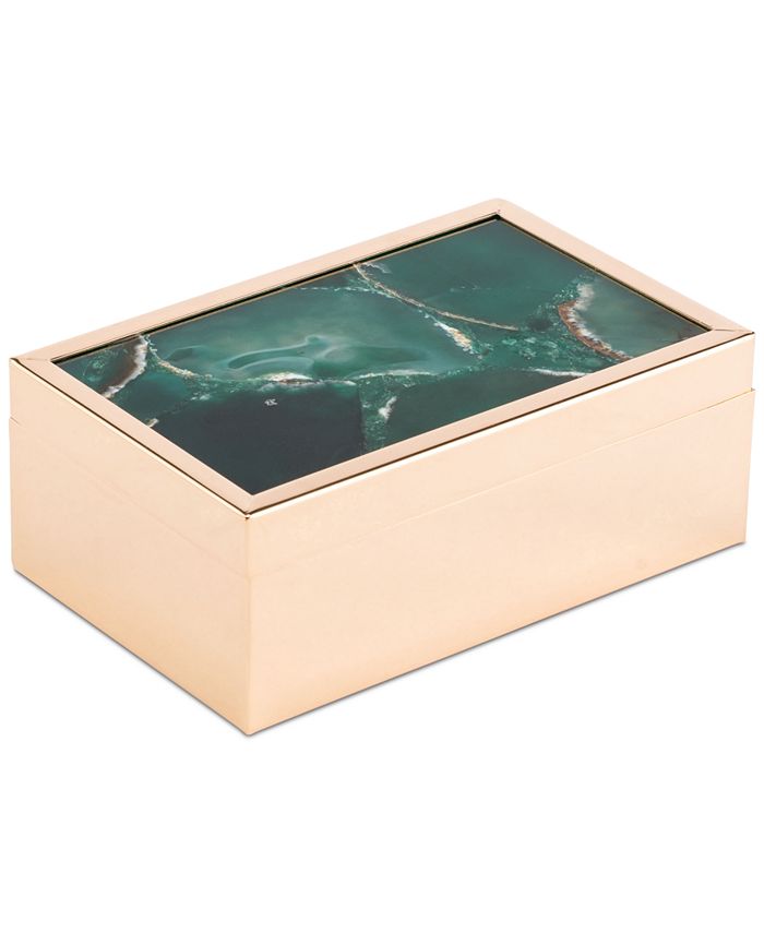 Zuo Green Faux Stone Small Decorative Box - Macy's