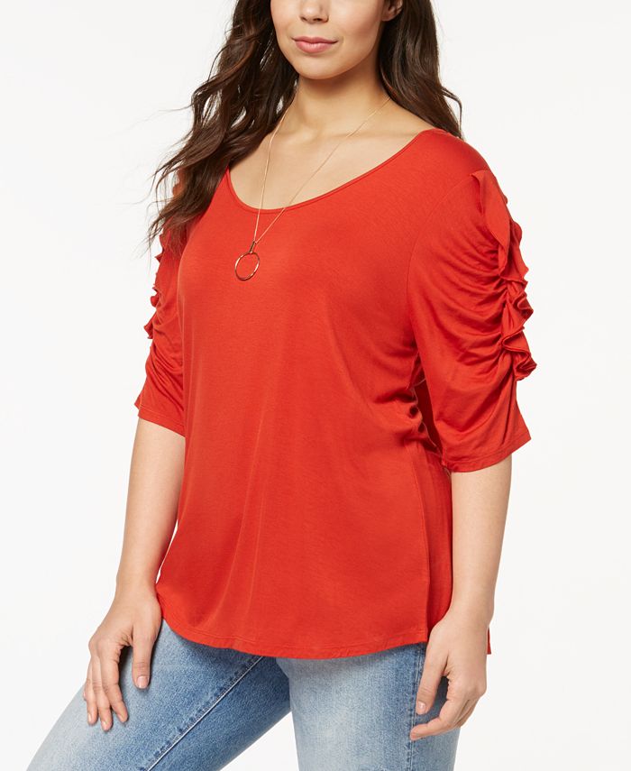 Love Scarlett Trendy Plus Size Ruffled Top - Macy's