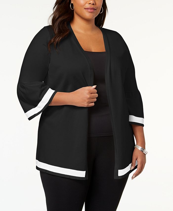 Calvin Klein Plus Size Open-Front Cardigan - Macy's