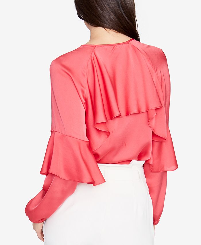 RACHEL Rachel Roy Ruffled Keyhole Blouse, Created for Macy's - Macy's