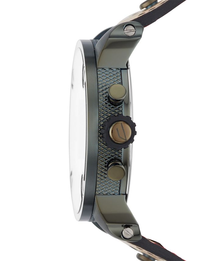 Diesel Men's Little Daddy Camo Leather Strap Watch 52mm - Macy's