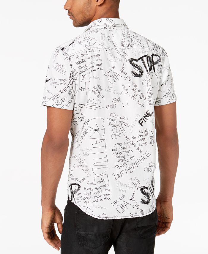 INC International Concepts I.N.C. Men's Doodle-Print Shirt, Created for ...