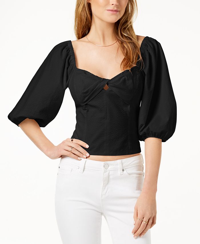 1 State Cropped Puffed Sleeve Top Macys