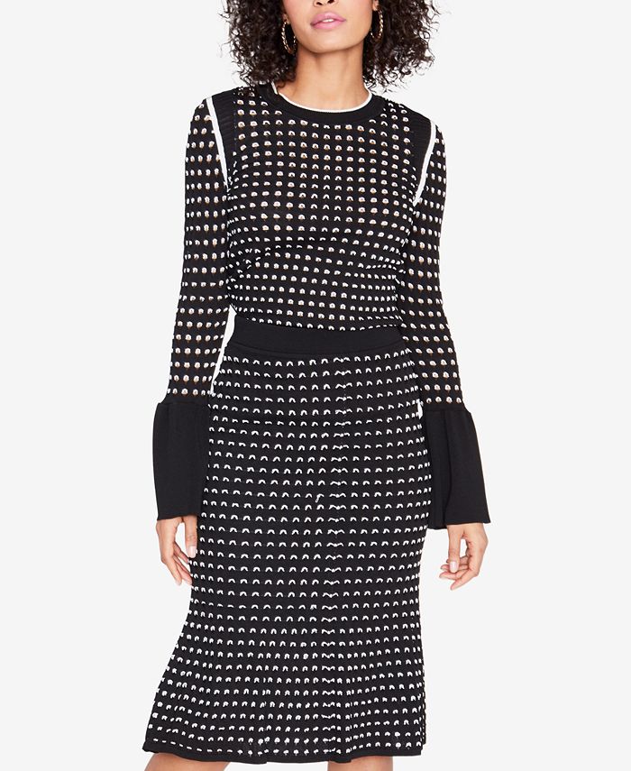 RACHEL Rachel Roy Bell-Sleeve Eyelet Sweater, Created for Macy's - Macy's