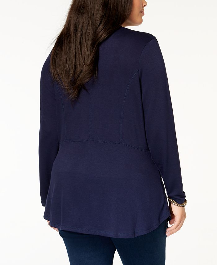 Celebrity Pink Plus Size Open-Front Cardigan - Macy's