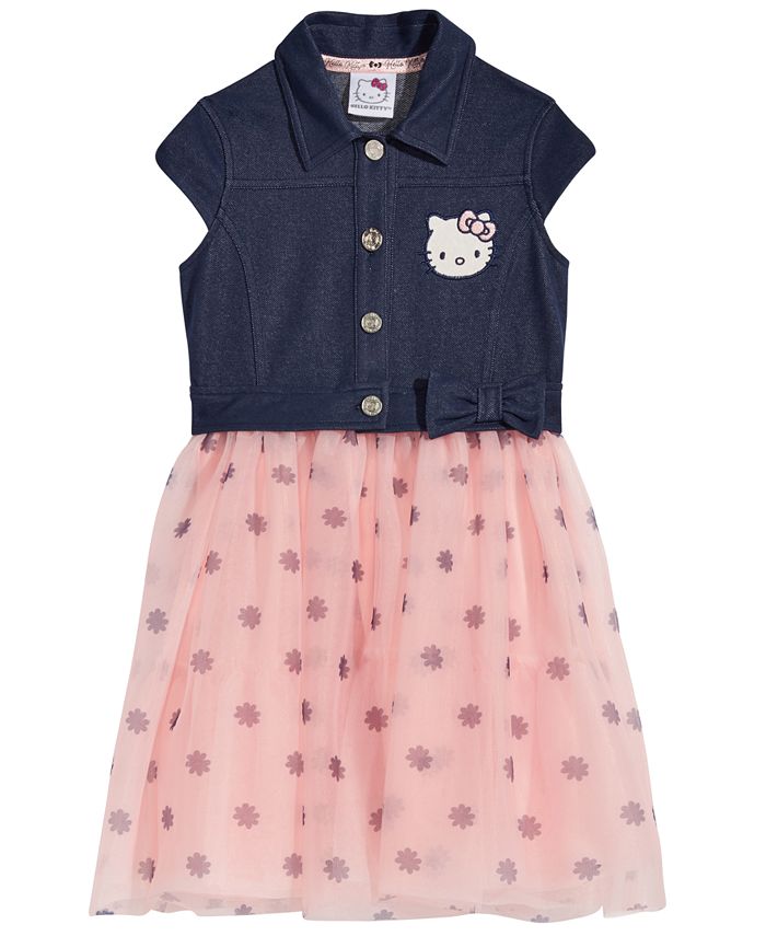 Hello Kitty Layered-Look Denim-Bodice Dress, Little Girls - Macy's