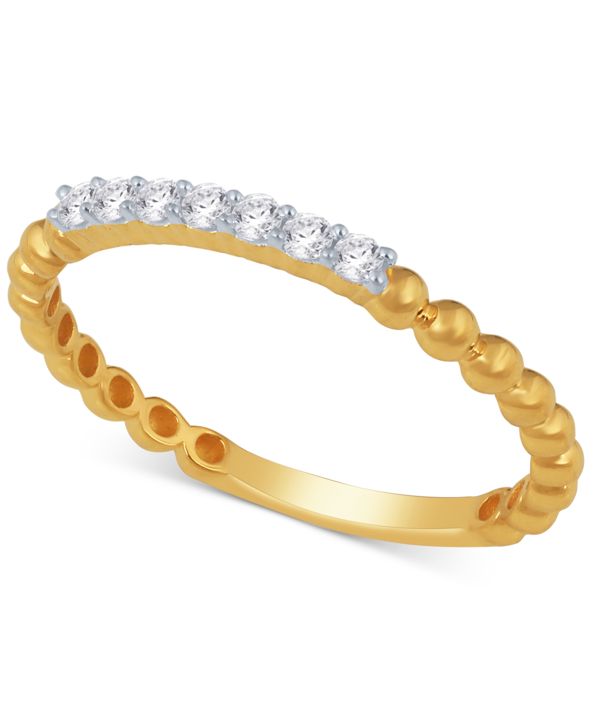 Click here for Diamond Stackable Beaded Band (1/8 ct. t.w.) - Yel... prices