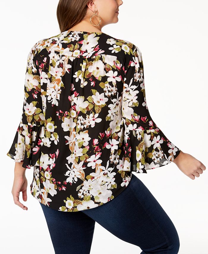 Inc International Concepts I N C Plus Size Printed Blouse Created For