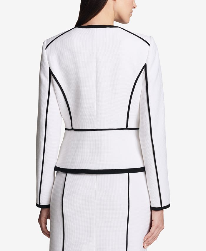Calvin Klein Contrast-Piped Blazer, Regular & Petite - Macy's