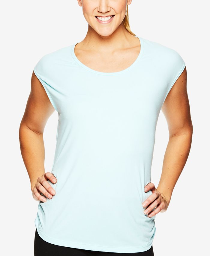 Gaiam Jenna Cutout-Back Performance T-Shirt - Macy's