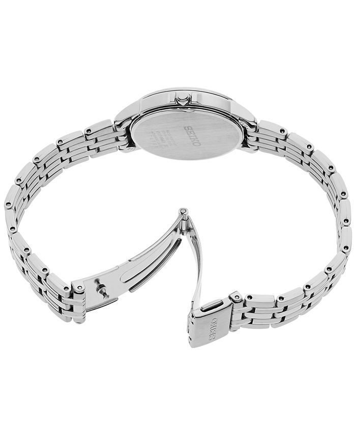 Seiko Women's Solar Essentials Stainless Steel Bracelet Watch 28mm - Macy's