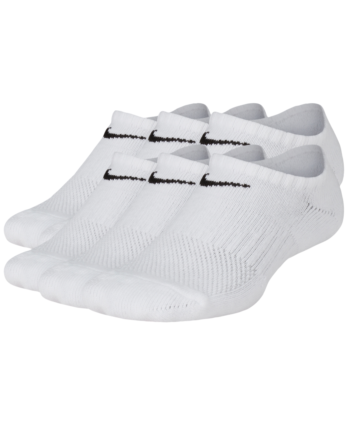 Nike Big Kids Cushioned No-Show Socks  6 Pairs - White