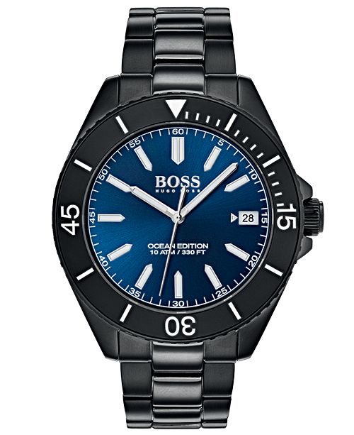 BOSS BOSS Hugo Boss Men's Ocean Edition Black Stainless Steel Bracelet ...