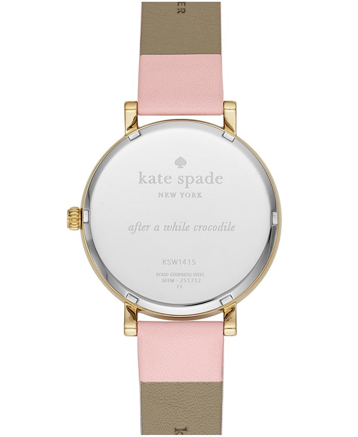 kate spade new york Women's Monterrey Pink Leather Strap Watch 38mm ...