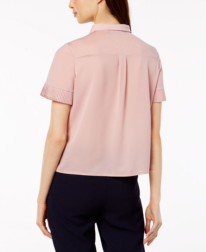French Connection Pleated-Cuff Blouse - Macy's