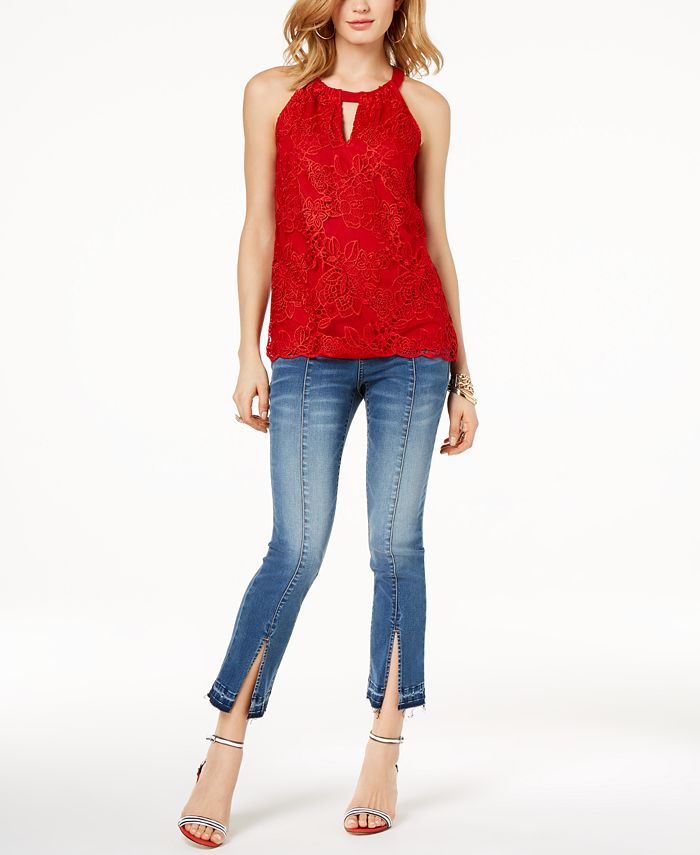 INC International Concepts I.N.C. Lace Keyhole Top, Created for Macy's ...