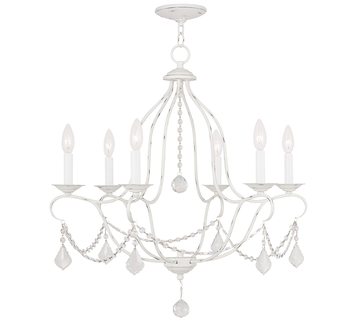 Click here for Livex Chesterfield 26 Chandelier - Antique White prices