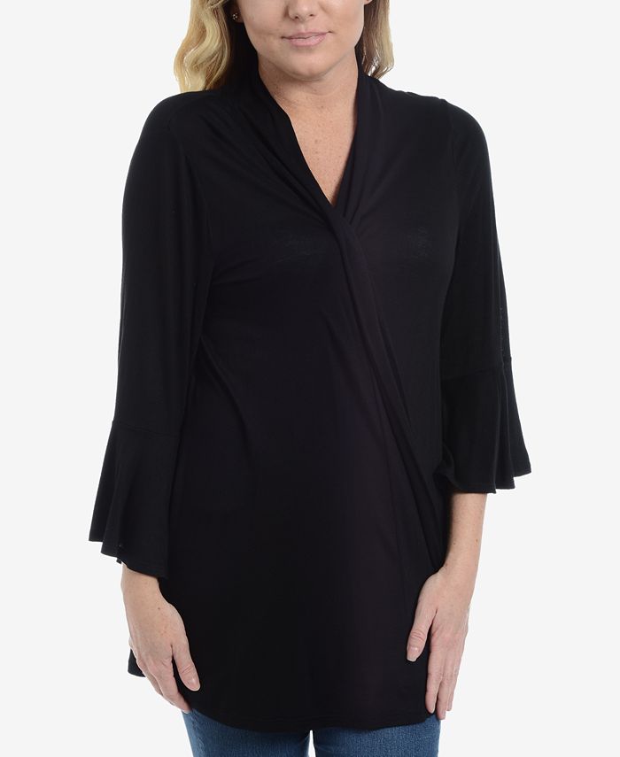 NY Collection Bell-Sleeve Open-Front Cardigan - Macy's