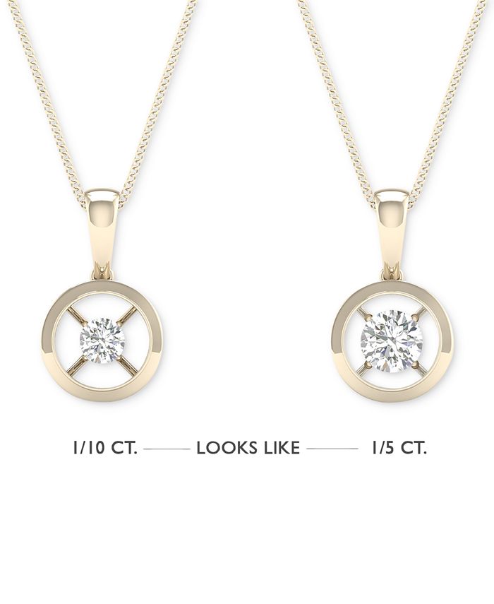 MAGNIFICENCE Diamond Open Frame Pendant Necklace (1/10 ct. t.w.) - Macy's