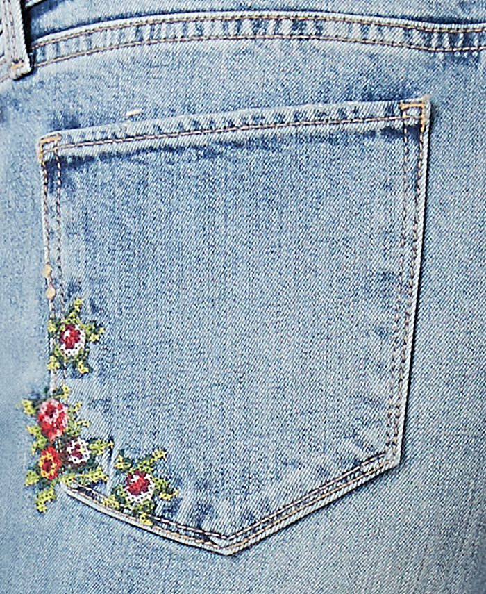 Lucky Brand Ava Embroidered Skinny Cropped Jeans - Macy's