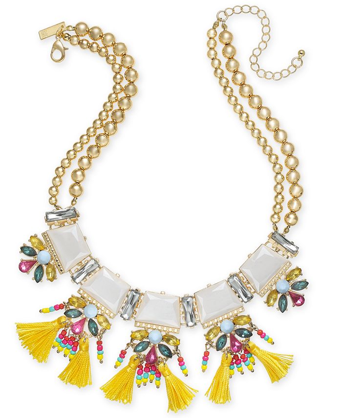 INC International Concepts I.N.C. Gold-Tone Stone, Crystal & Tassel ...